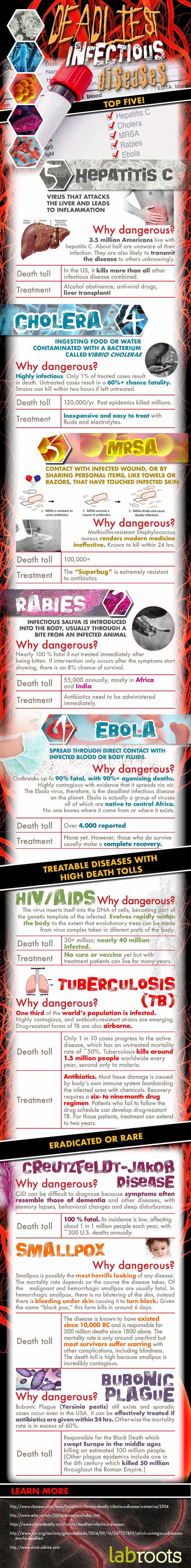 Top 5 Deadliest Infectious Diseases in the World | Infographics